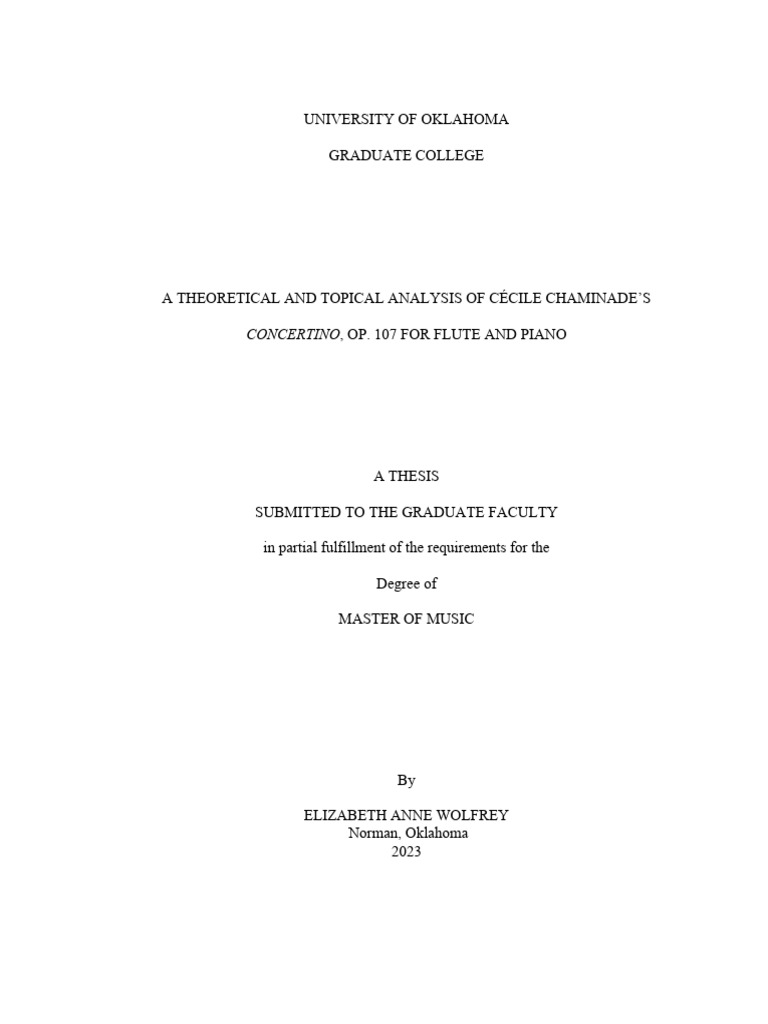 2023 Wolfrey Elizabeth Anne Thesis | PDF | Chord (Music) | Harmony