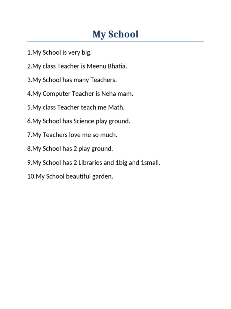 My School | PDF | Home & Garden