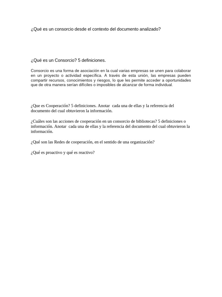 Definición de consorcio empresarial | PDF