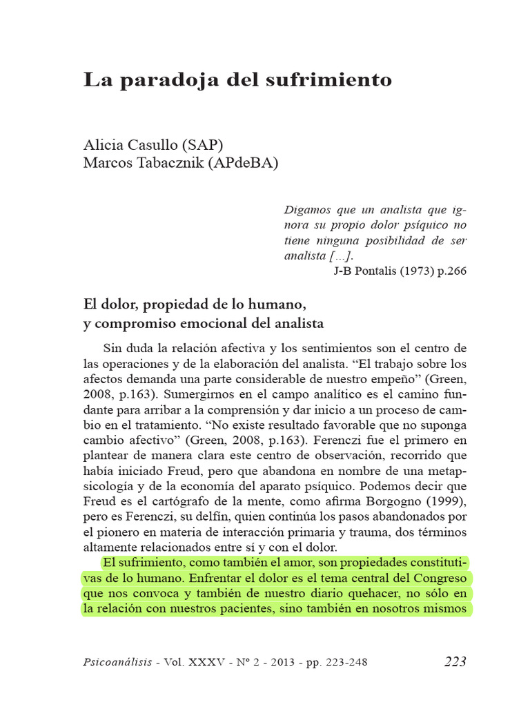 Casullo | PDF | Psicoanálisis | Trauma psicólogico