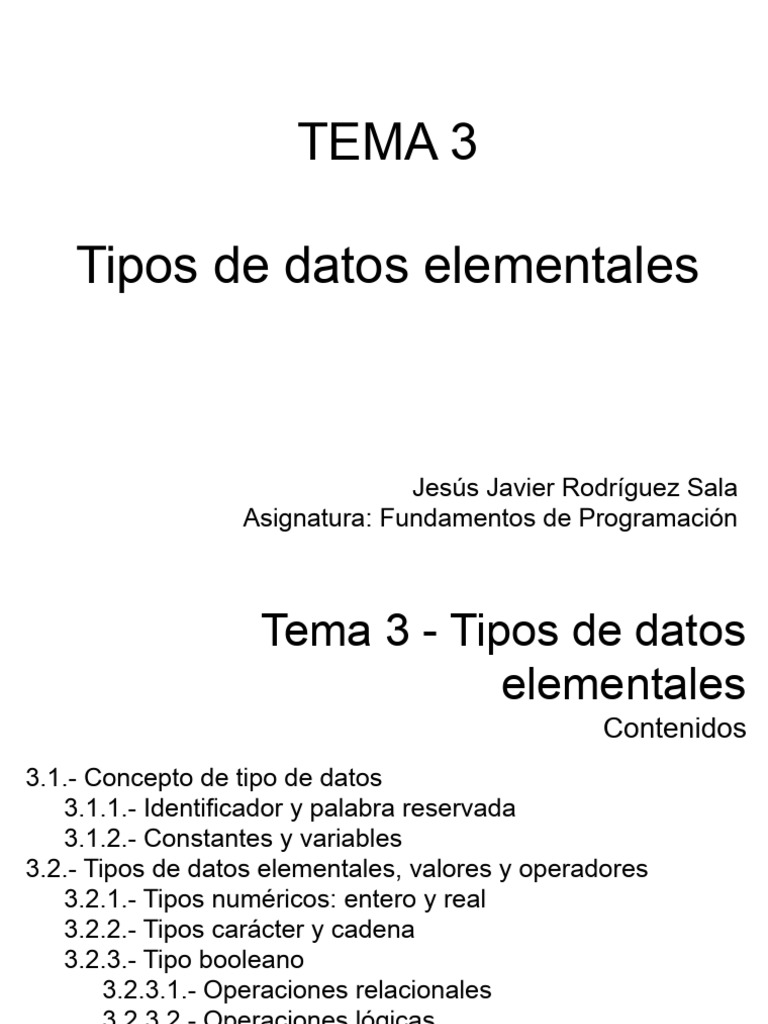 Tipos de Datos en Programación | PDF | Tipo de datos | Variable (informática)