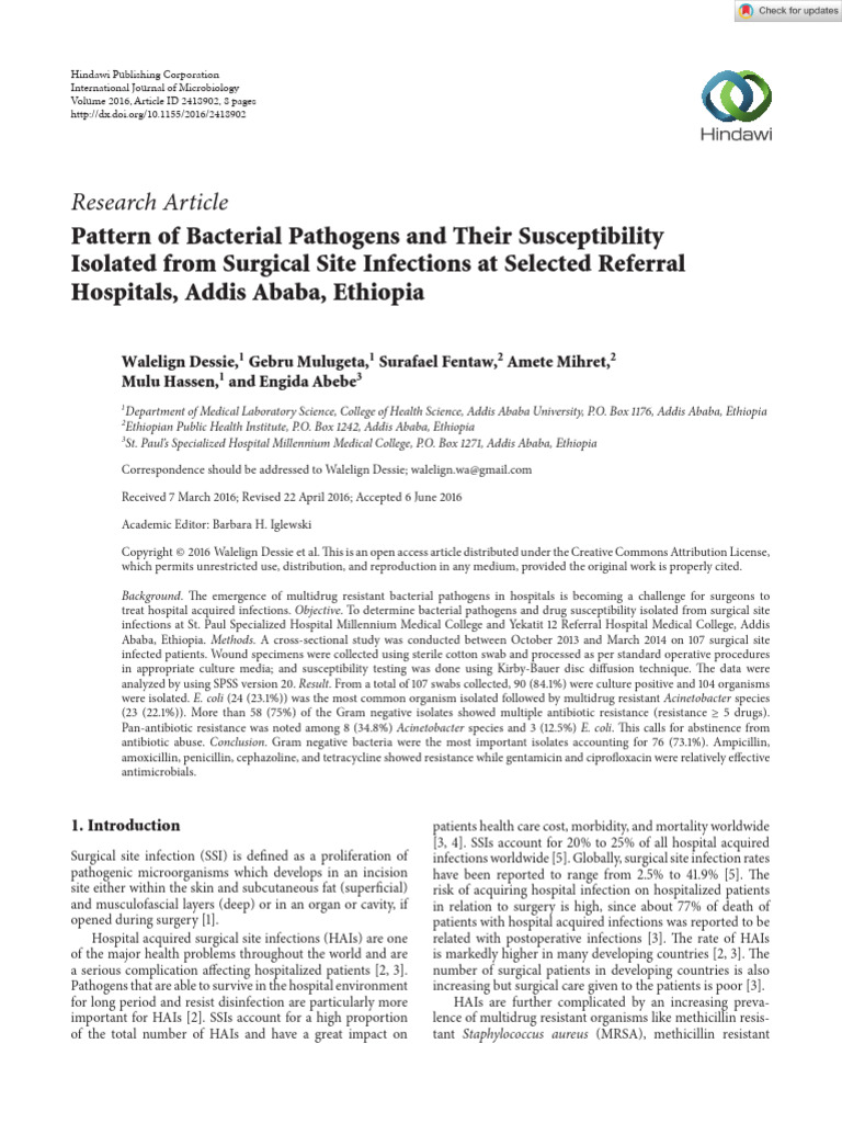 International Journal of Microbiology - 2016 - Dessie - Pattern of ...