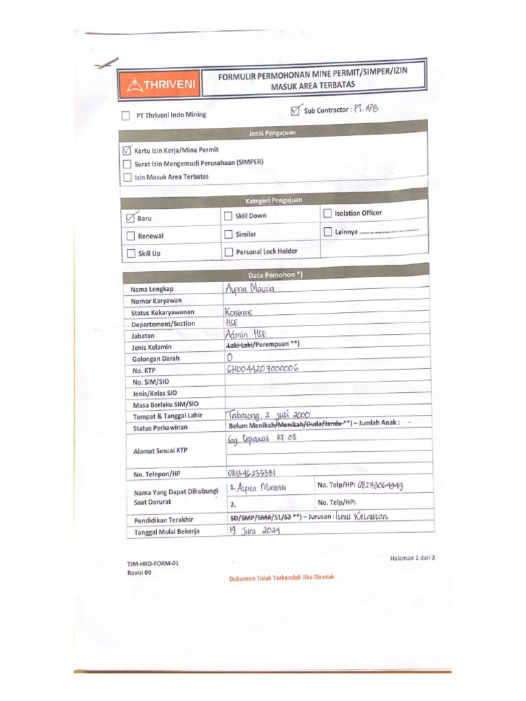 Pengajuan Simper | PDF