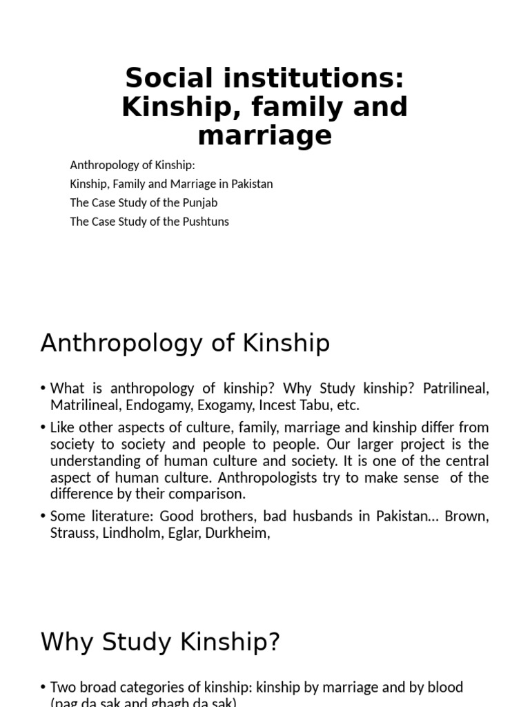Anthropology of Kinship in Pakistan | PDF