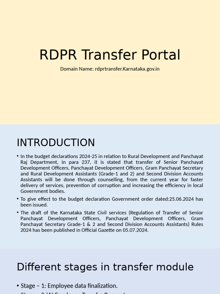 RDPR Employee Transfer Portal | PDF | Politics Of India | Government Of India