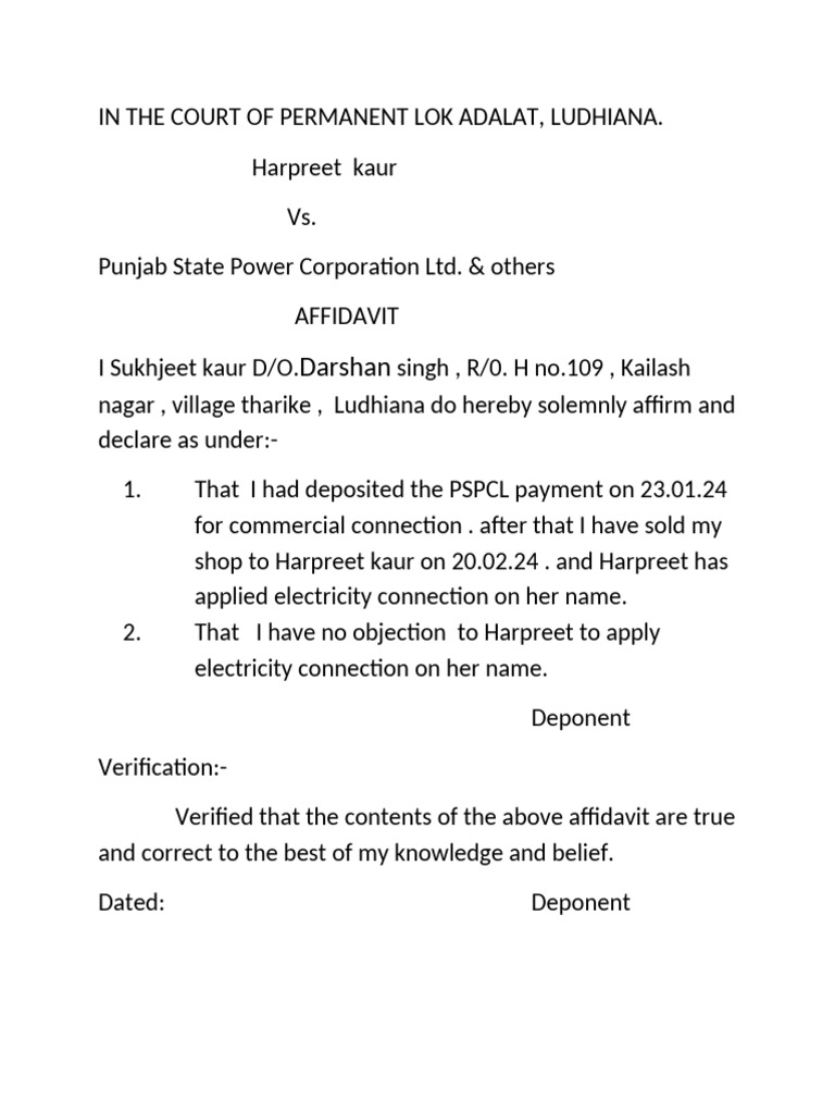 Affidavit Sukhjeet | PDF
