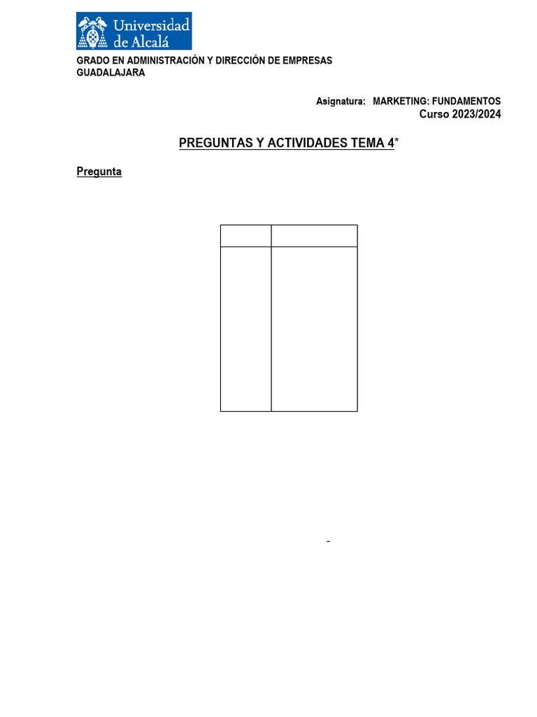 Enunciado Practica 4 Marketing | PDF