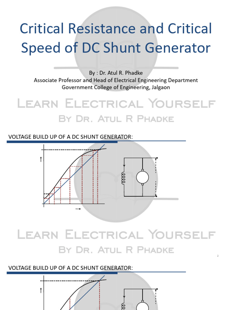 Critical Resistance and Speed in DC Shunt Generator | PDF | Electric ...