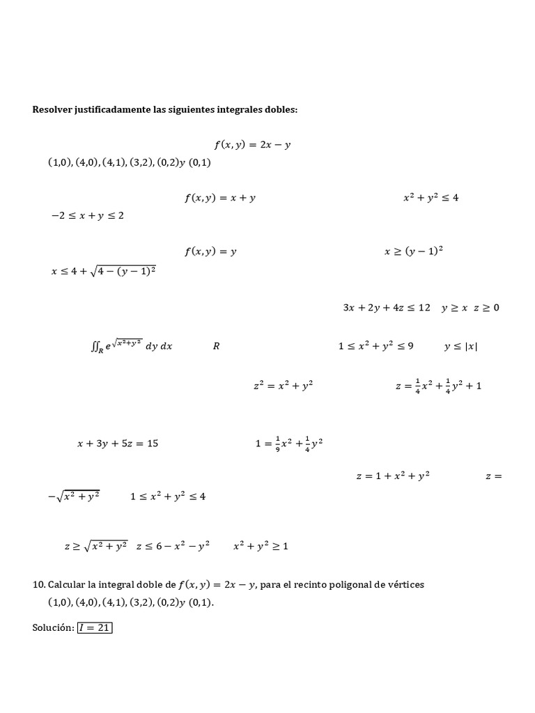 Ejercicios Surtidos 2da Evaluacion Parcial 1033 2024 2C - 1 | PDF | Integral | Vector Euclidiano