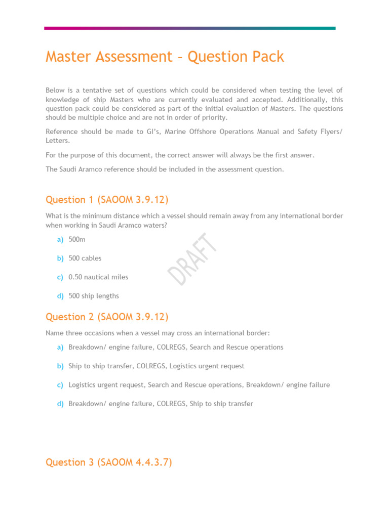 Master Assessment Question Pack | PDF