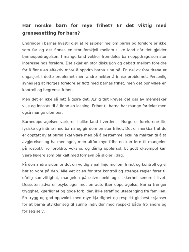 Barns Frihet 1 | PDF