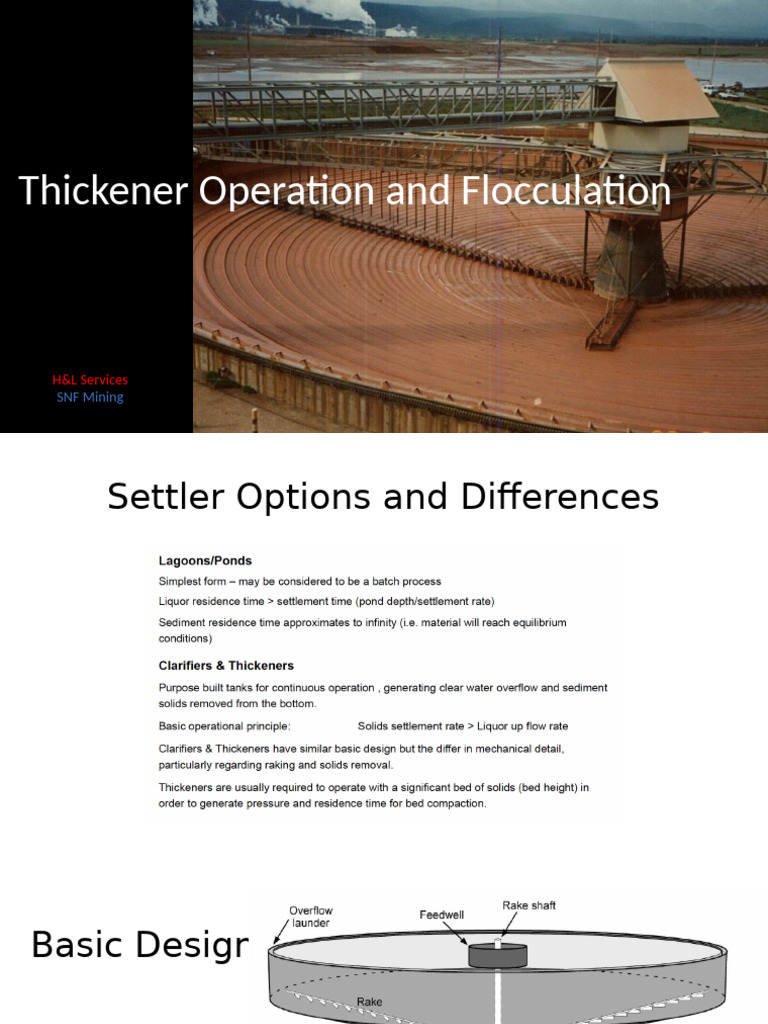 Thickener Operation and Flocculation | PDF | Chemical Engineering | Mechanical Engineering