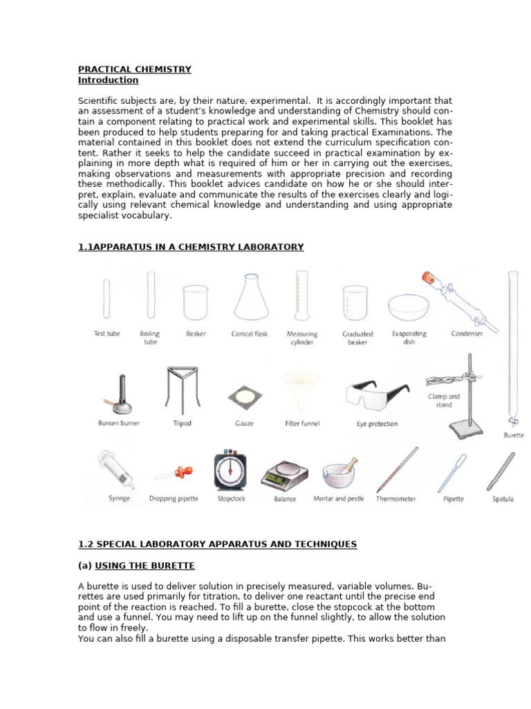 Chemistry Practical Exam Guide | PDF | Chemistry | Titration