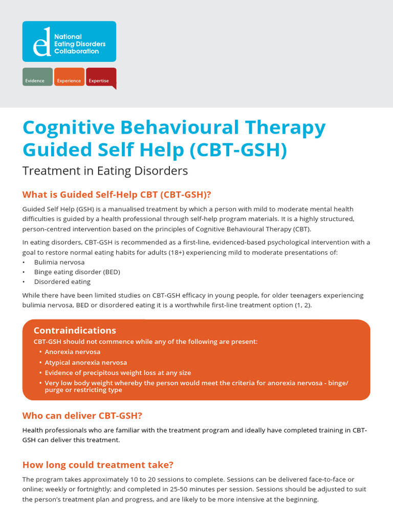 Nedc Guided Self Help Cbt Fact Sheet | PDF | Eating Disorder ...