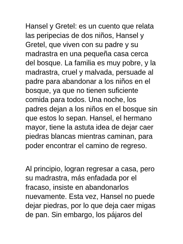Hansel y Gretel | PDF | Novela negra, policíaca y suspenso | Ficción ...