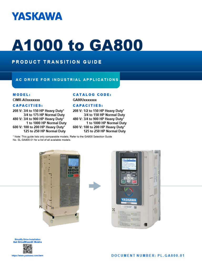 A1000 to GA800 AC Drive Transition Guide | PDF | Fuse (Electrical ...