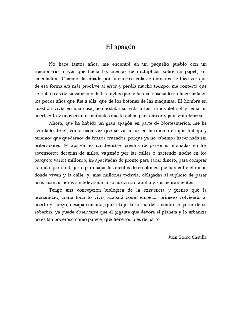 El Apagón | PDF | Viajes y turismo