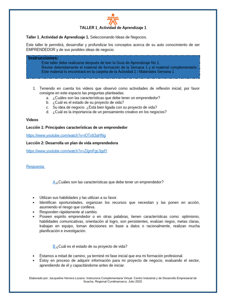 Modulo 1 Actividad 1 | PDF | Iniciativa empresarial | Aprendizaje