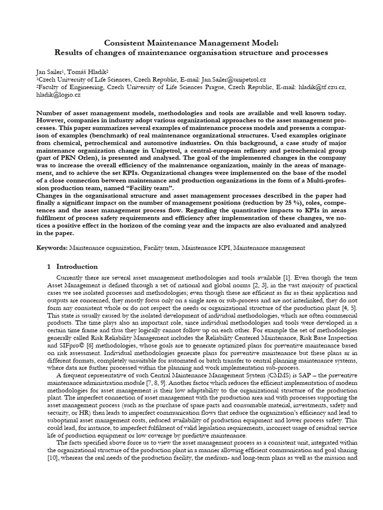 Consistent_Maintenance_Management_Model_Results_of | PDF | Asset ...