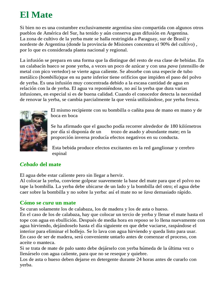 El Mate | PDF | Alimentos