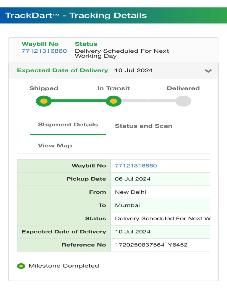 TrackDartResultThirdParty - Bluedart | PDF