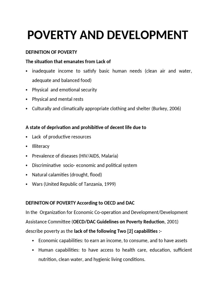 Poverty and Development | PDF | Poverty | Poverty & Homelessness