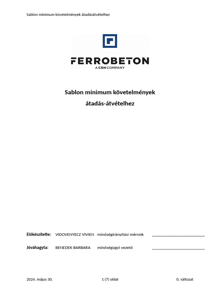 Sablon Minimum Követelmények | PDF