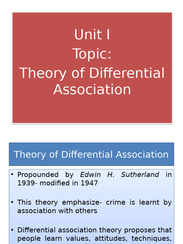 Differential Association Theory Explained | PDF | Social Psychology ...