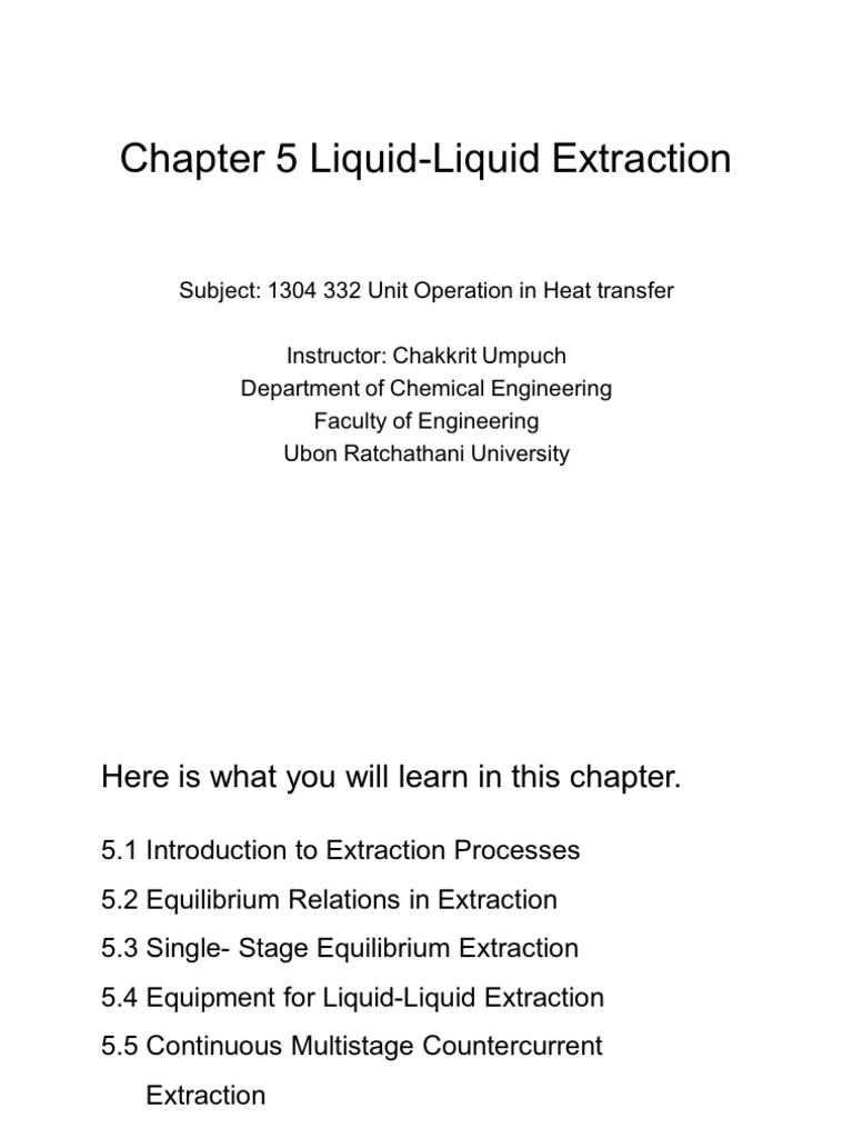 Liquid Liquid Extraction | PDF | Analytical Chemistry | Chemical Processes