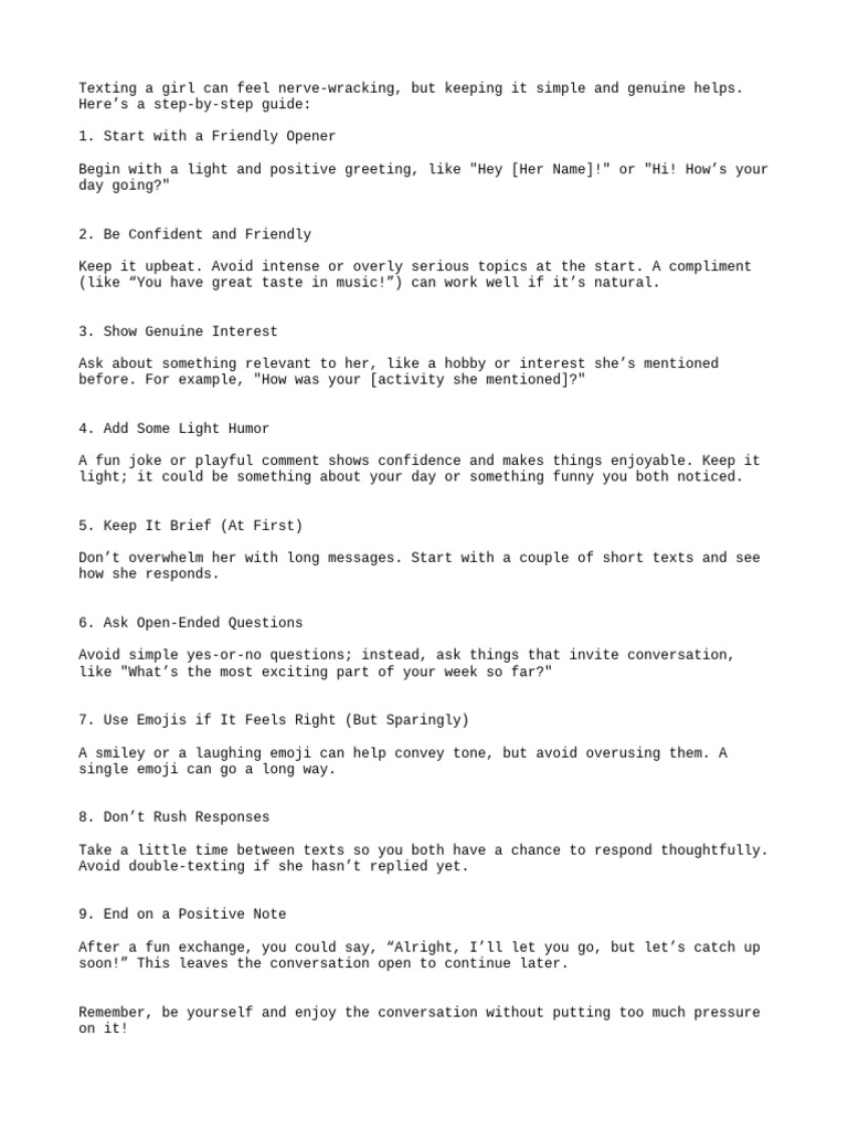 Texting Tips for Girls: A Simple Guide | PDF