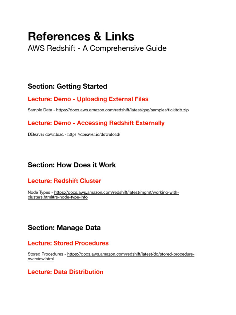 Aws References Document | PDF