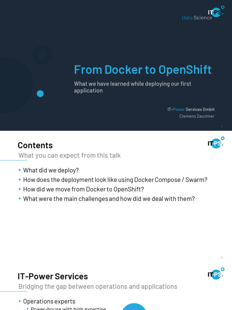 2021 06 30 From Docker to Openshift | PDF | Transport Layer Security | Application Software