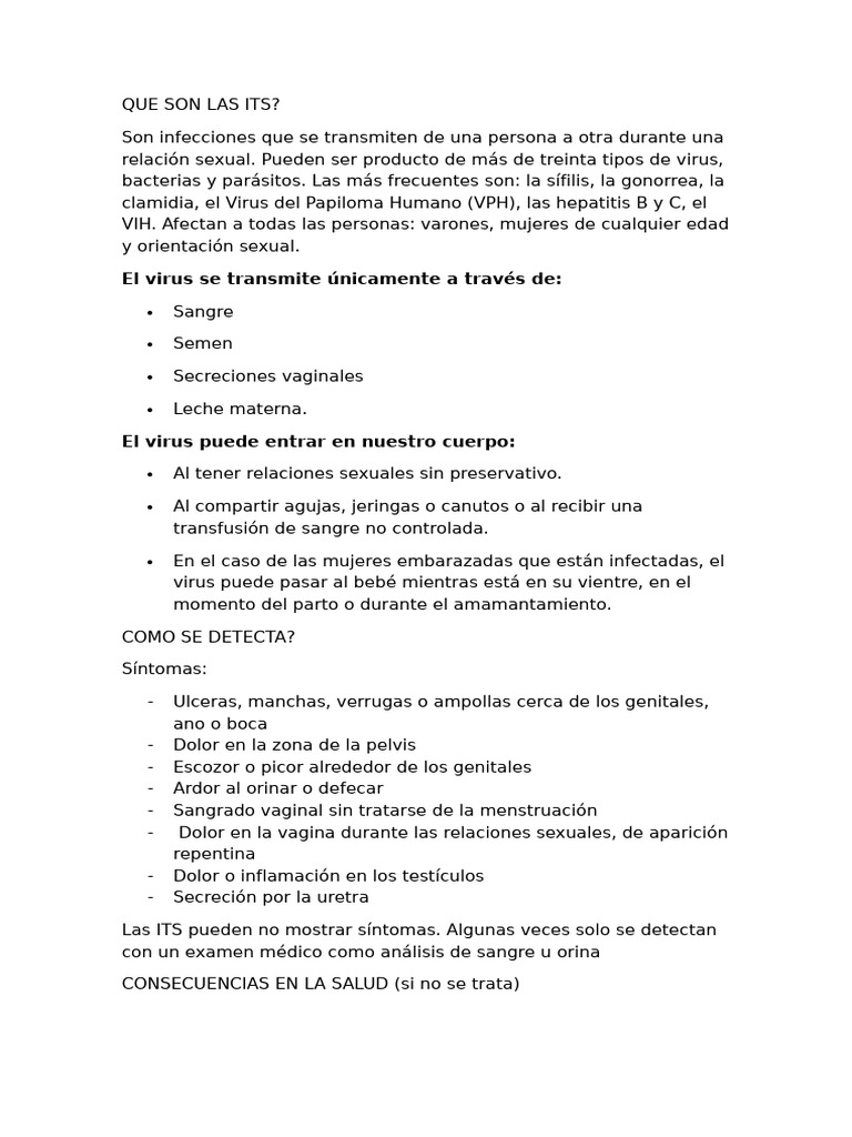 Guía Completa sobre ITS: Prevención y Tratamiento | PDF | Condón | Vacunas