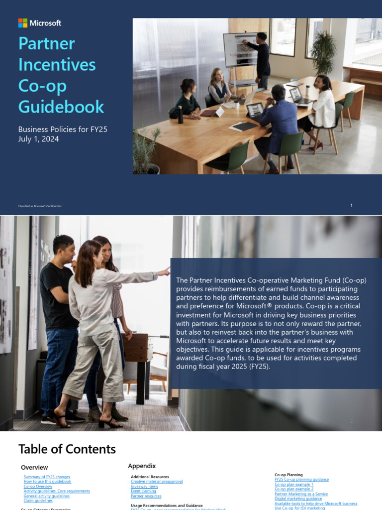 FY25 Partner Incentives Co-Op Guidebook (July2024) | PDF | Microsoft | Expense