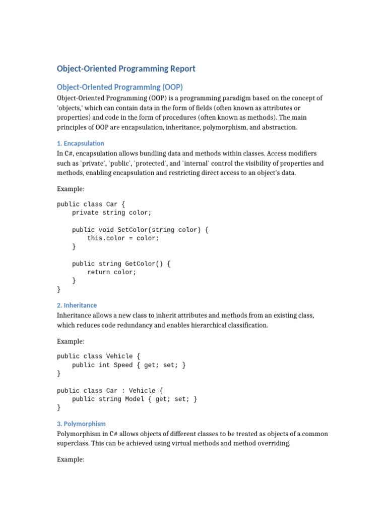OOP Report English Formatted | PDF | Computers