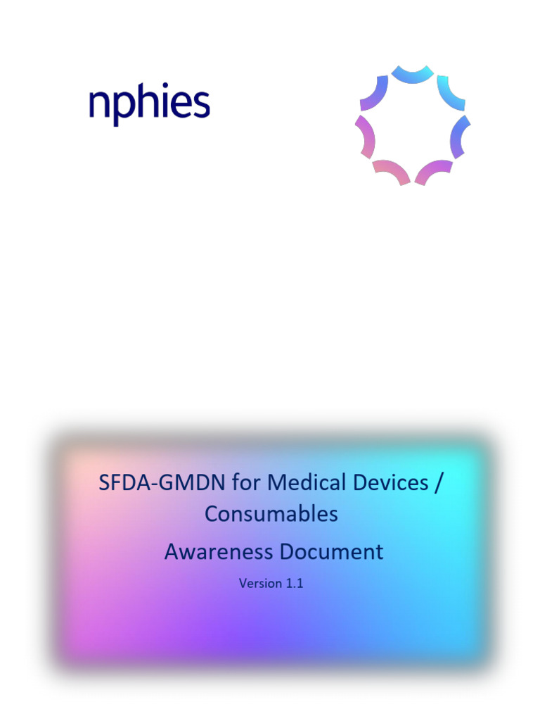 SFDA-GMDN Awareness Document V1.1 26th April 2021 | PDF | Medical ...