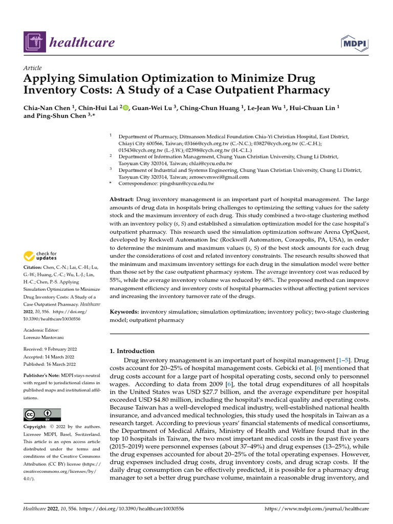 Chen | PDF | Inventory | Mathematical Optimization