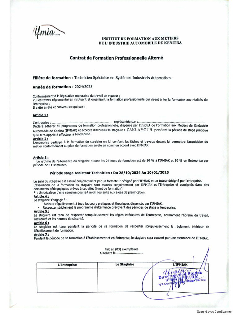 Contrat de Formation | PDF