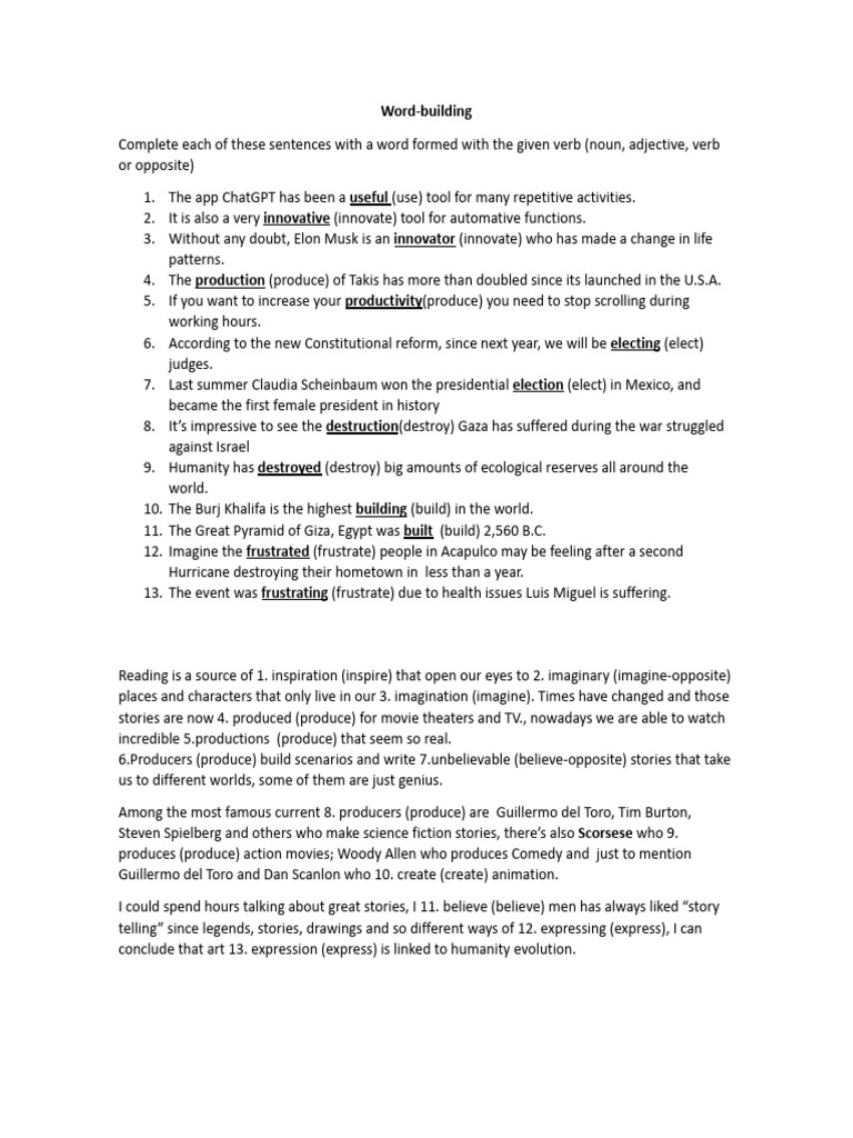 XIMENA GONZALEZ GARCIA - Word-Building II | PDF