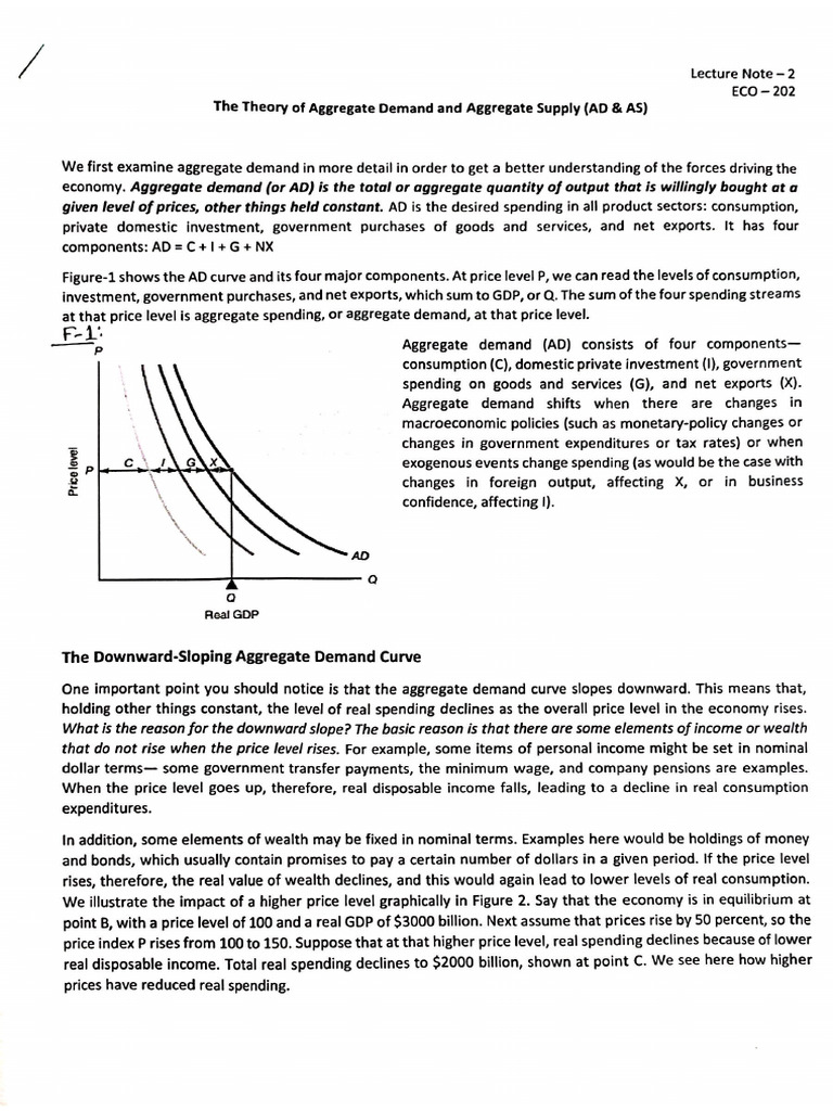 The Theory of Aggregate Demand and Aggregate Supply (AD & AS) | PDF