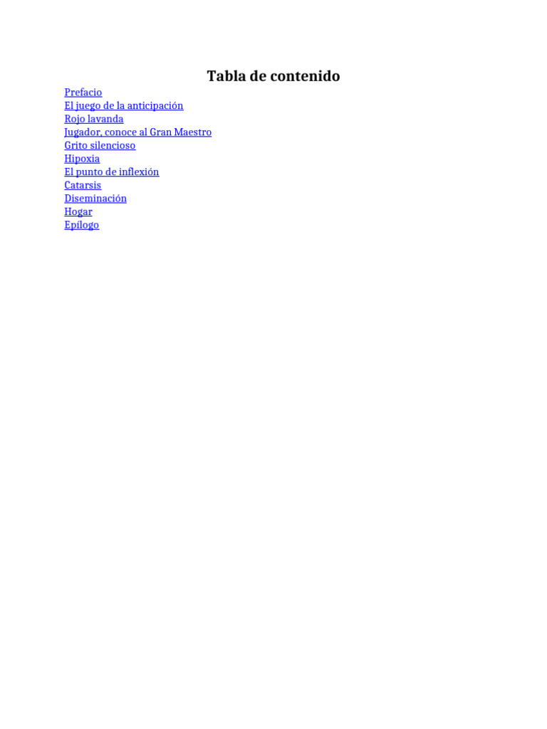 Tabla de Contenido | PDF