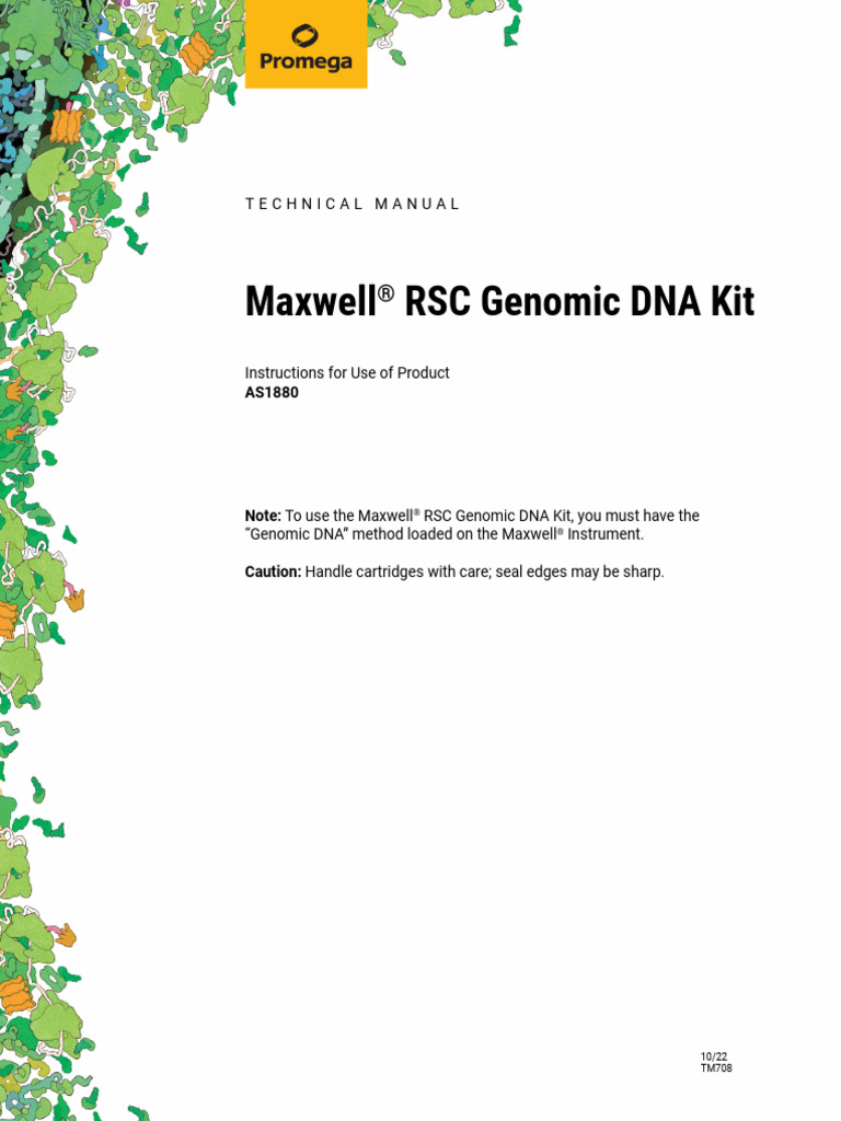 Maxwell RSC Genomic DNA Kit TM708 | PDF | Lysis | Protein Purification