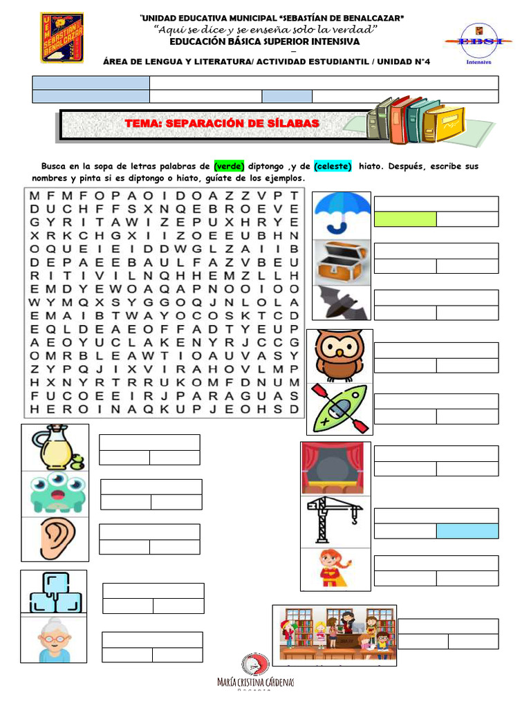 1 Actividad - Estudiantil - Lengua y Literatura - Separaci-N de S-Labas | PDF