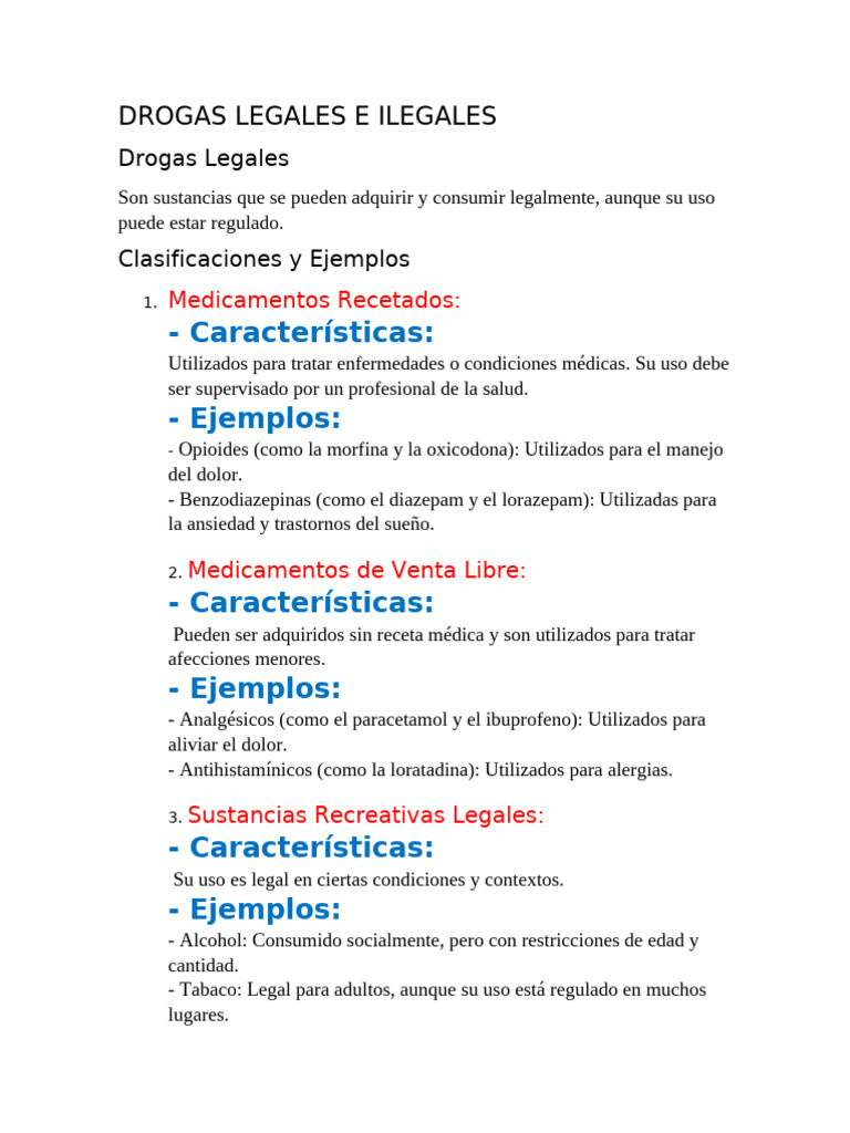 Drogas: Legales vs Ilegales | PDF | Drogas | Alucinógeno
