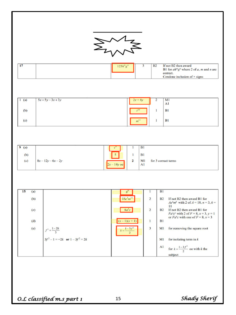 Answers … HW class 5 - Indices | PDF