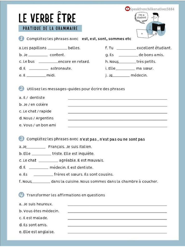 Le Verbe Être | PDF