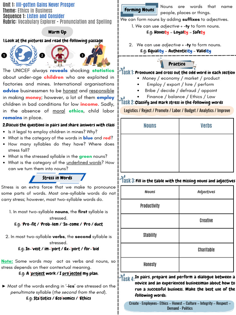 Voc Pro Spell Worksheet | PDF | Word | Stress (Linguistics)