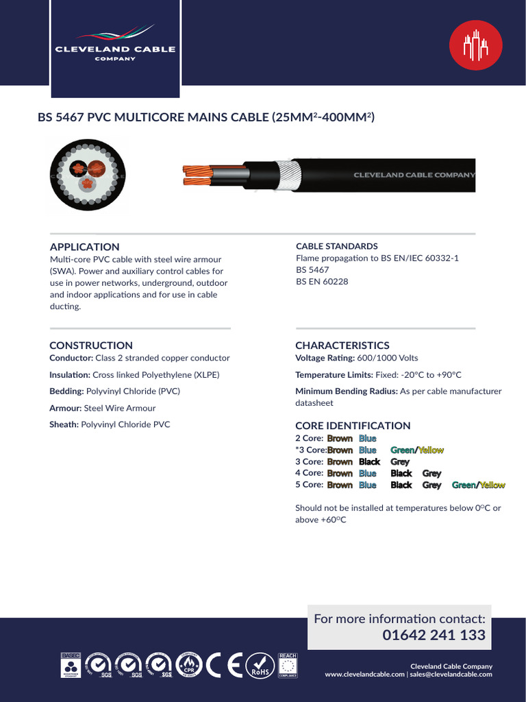 BS5467 PVC Mains and Control Cable 25mm To 400mm | PDF | Alternating ...