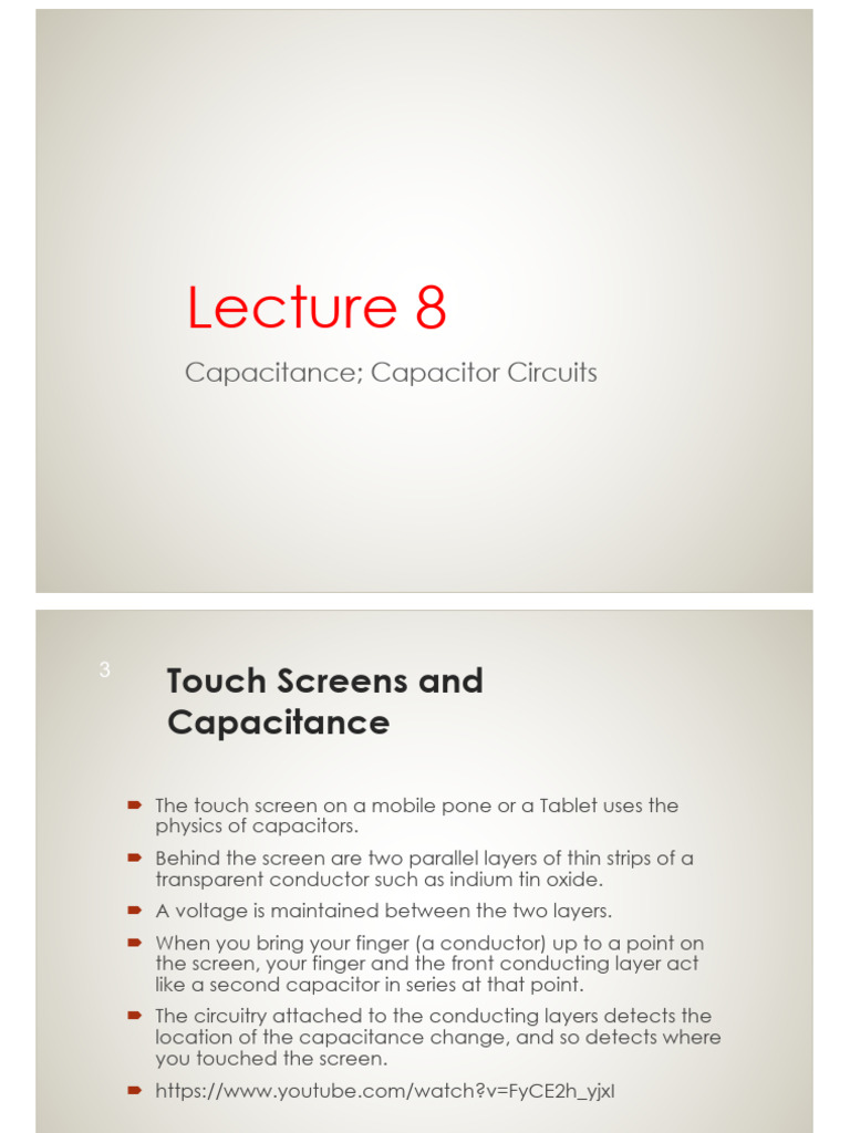 Lecture 08 and 09 - Capacitance | PDF | Capacitor | Capacitance