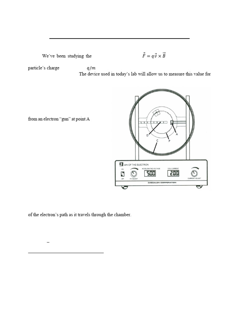 Lab 7 Magnetic Forces On Charged Particles | PDF | Electron | Magnetic ...